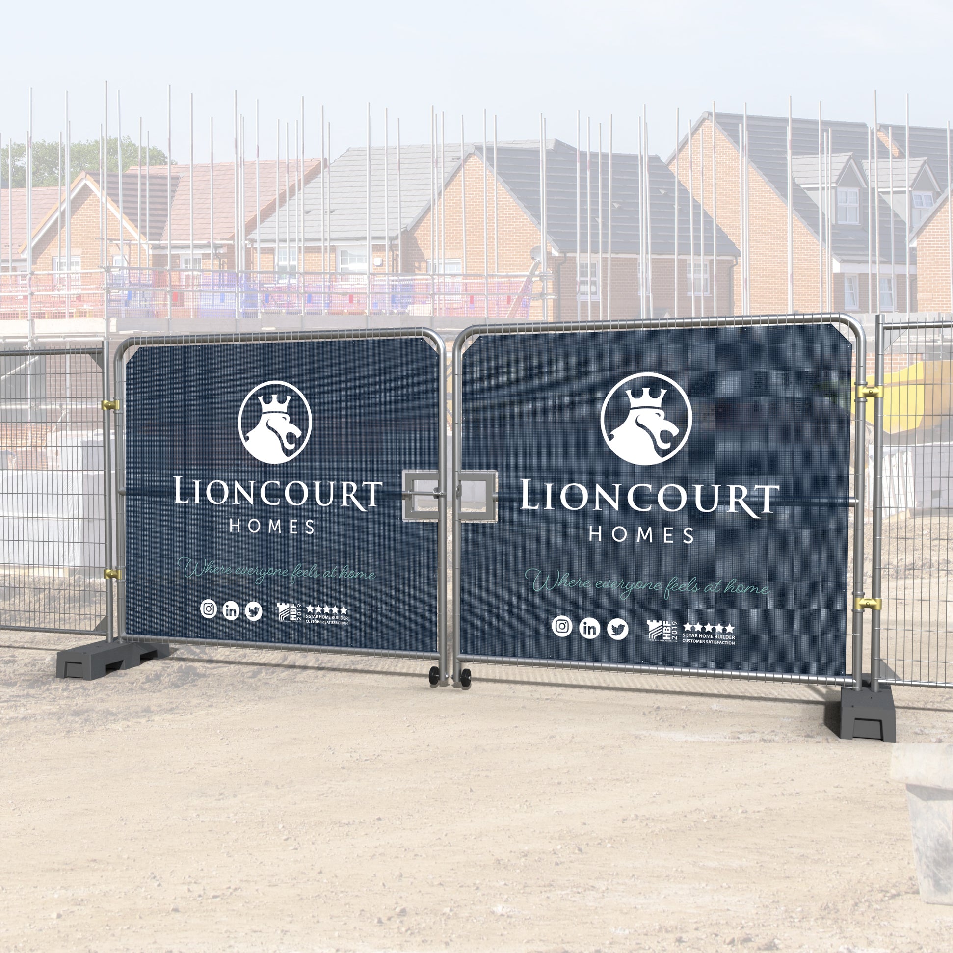 Mesh Vehicle Gate Heras Fence Cover | Upload any Artwork | Syne Graphicse